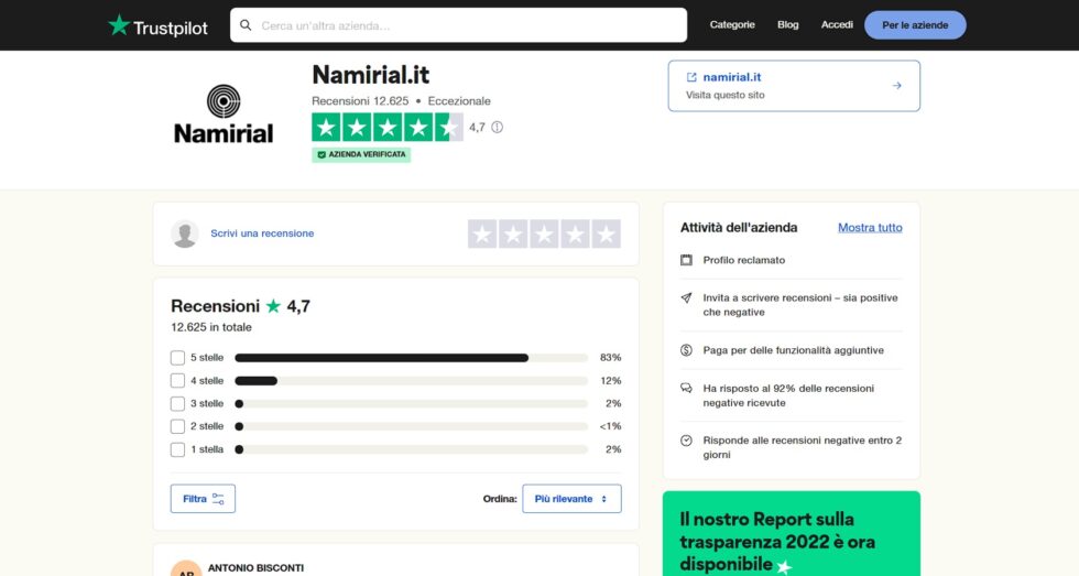 Namirial contatti telefonici e assistenza clienti vedi qui